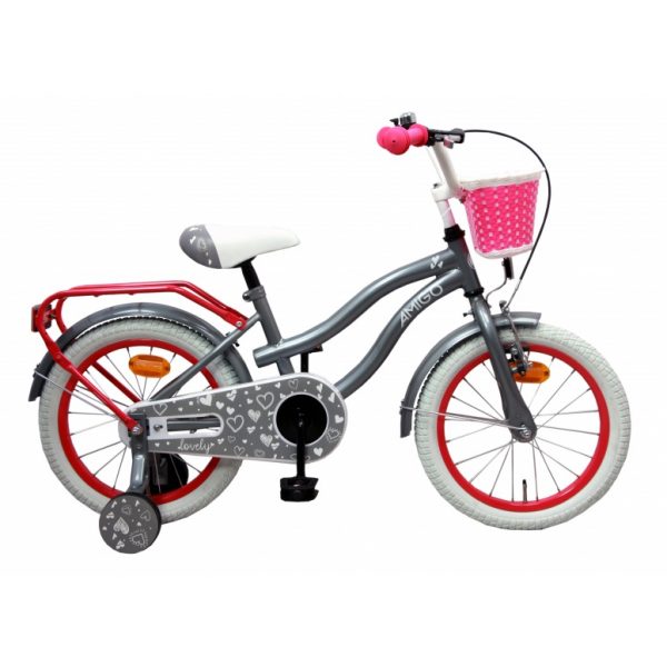 Fiets 16 Inch 26 cm Meisjes Terugtraprem Grijs - Prijsconcurrent.nl